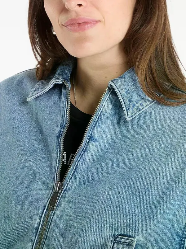 Michael Kors Denim Zip-up Jacket With Elasticated Hem