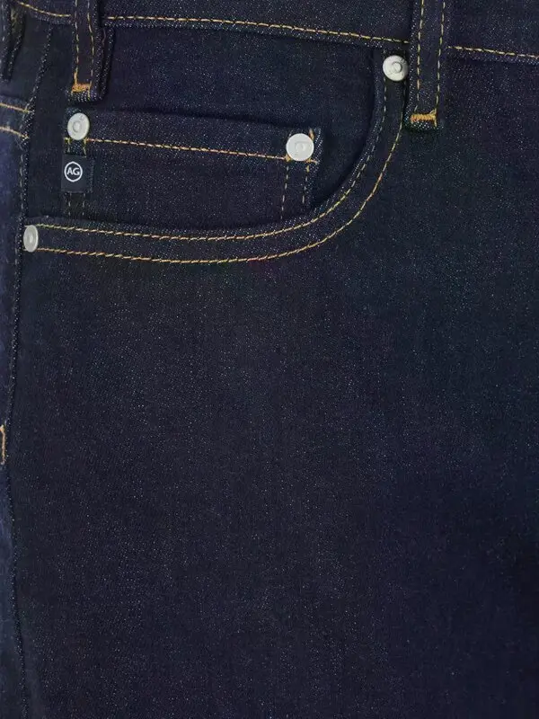 Ag Wide Leg Cotton Jeans With Contrast Stitching