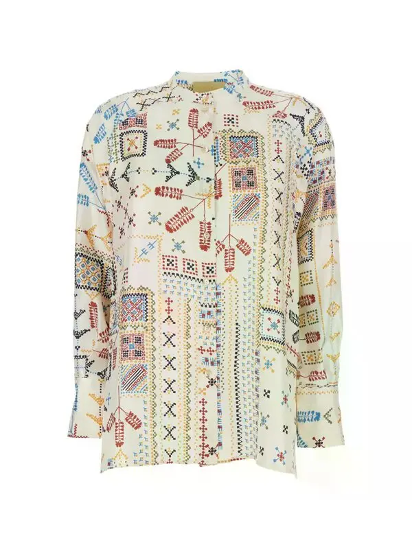 Momoni Geometric Print Shirt - Neutrals