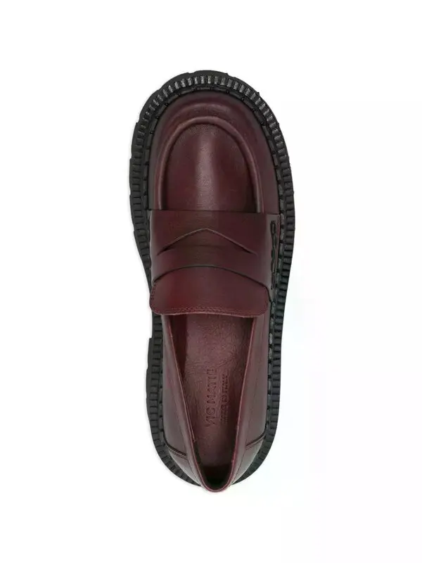 VIC MATIE Burgundy Heeled Platform Loafers