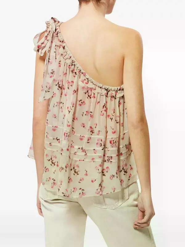 MARANT ETOILE Loeva Floral One-shoulder Blouse - Neutrals