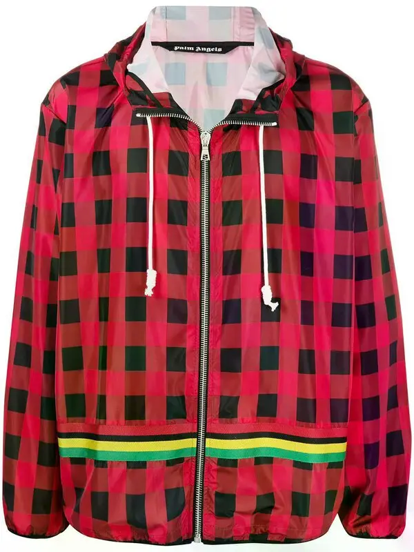 Palm Angels Checked Hooded Jacket