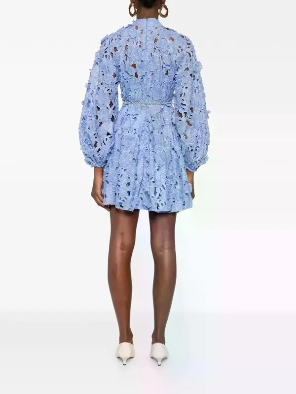 Zimmermann Floral Appliqué Belted Dress