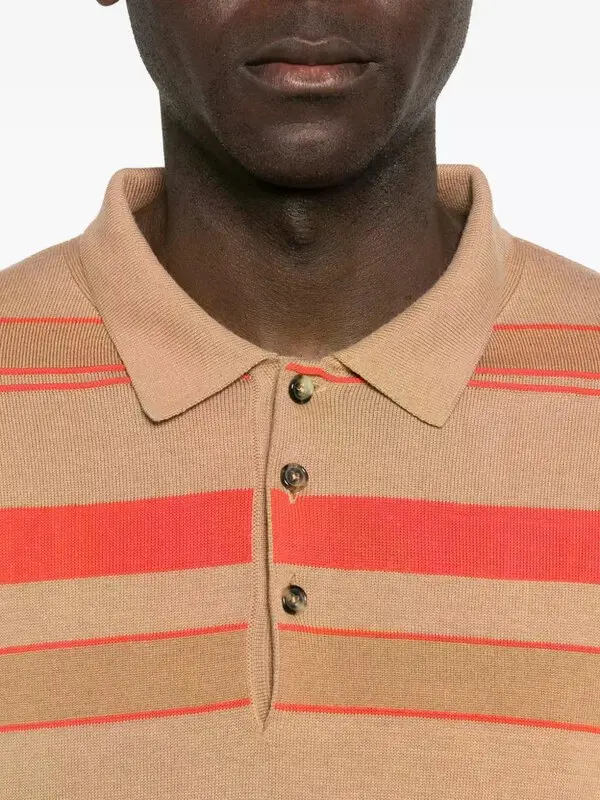 JW Anderson Striped Logo-embroidered Polo Shirt - Neutrals