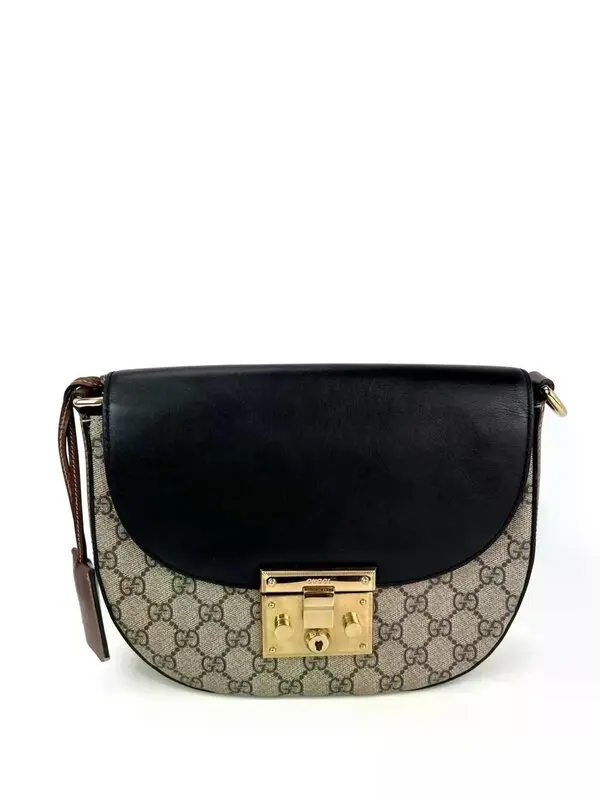 Gucci Gg Supreme Padlock Shoulder Bag - Neutrals