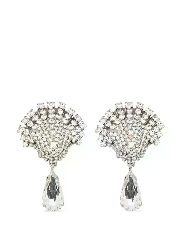 Alessandra Rich Shell Drop Earrings - Silver