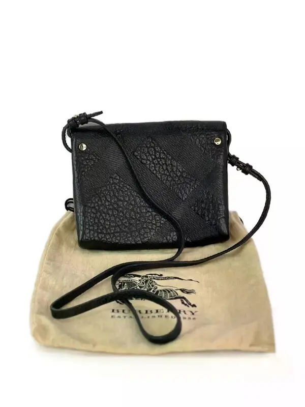 Burberry Signature Embossed Leather Crossbody Bag