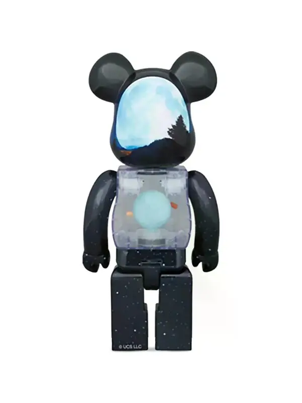 MEDICOM TOY Xbearbrick Xe.t. Light Up Design Figure Set Of Two 400% And 100 - Black