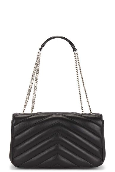 Saint Laurent Loulou Medium Chain Bag In Black