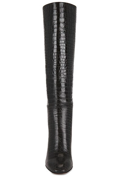 AQUAZZURA Sellier 105 Crocodile Embossed Leather Boots