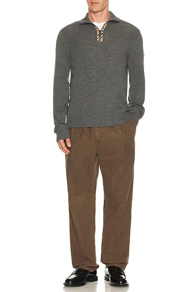 Burberry Cameron Quarter Zip Sweater - Grey