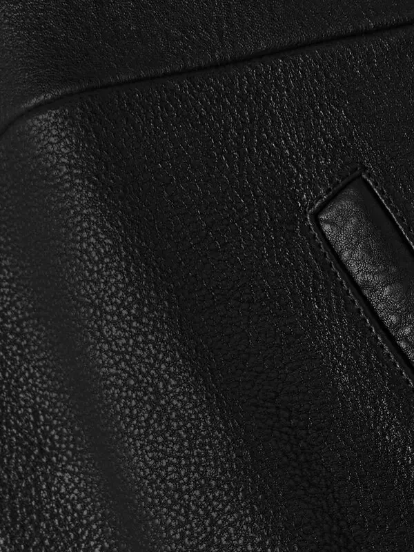 Nour Hammour Doran Paneled Textured Leather Bomber Jacket
