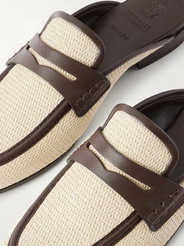 Brunello Cucinelli Raffia Slip-on Loafers - Neutrals
