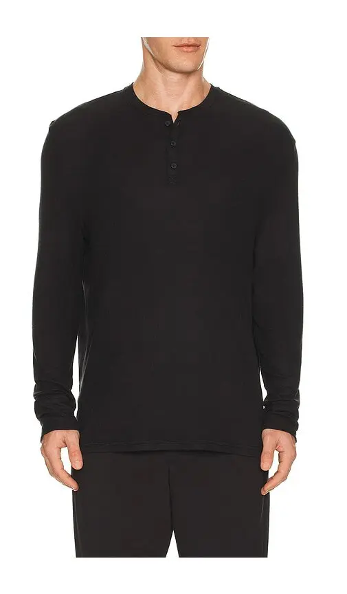 Tommy John Tri Blend Lounge Henley In . Also - Black