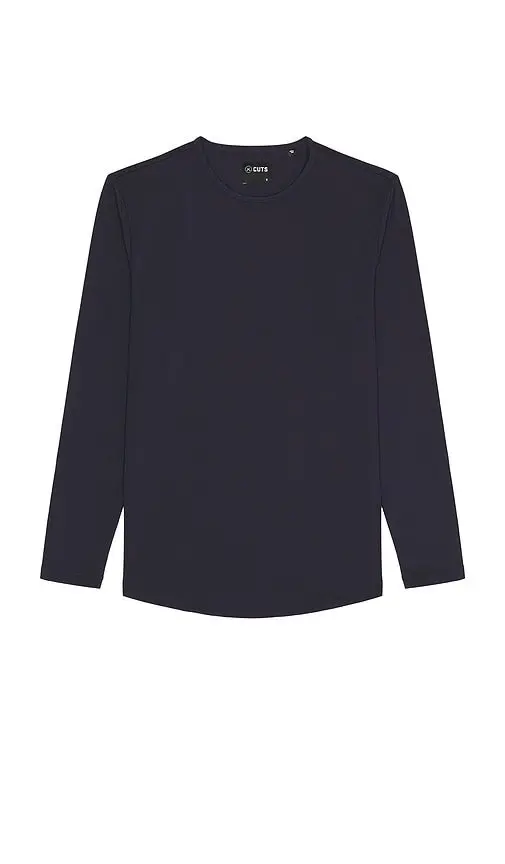 CUTS Ao Long Sleeve Curve Hem Tee In . Also