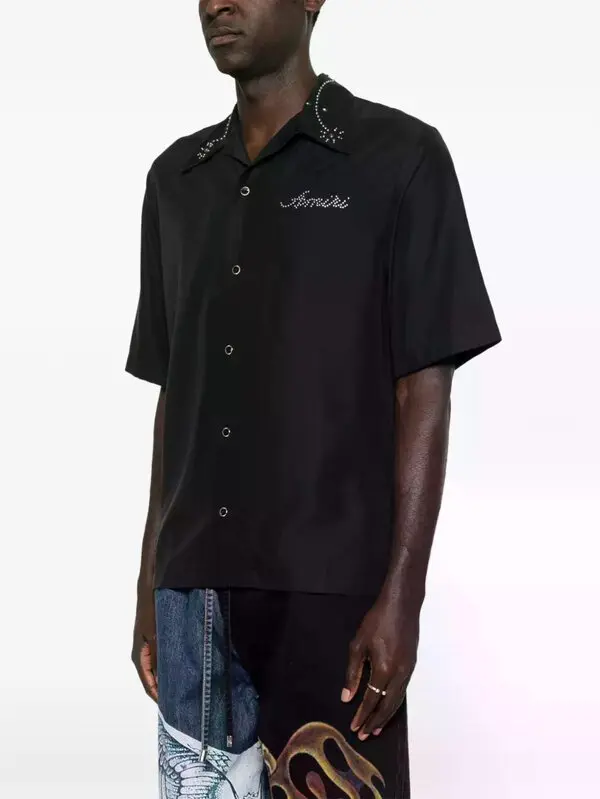 Amiri Embellished Short-sleeve Shirt - Black