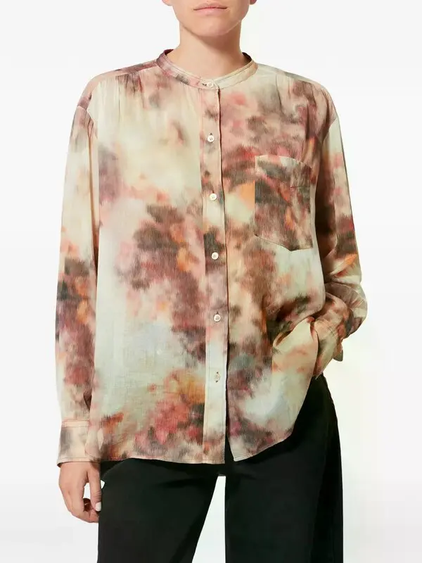 MARANT ETOILE Printed Band Collar Shirt