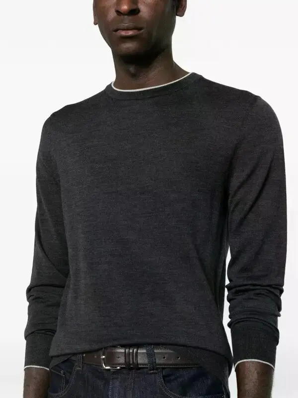 Canali Long Sleeve Crew Neck T-shirt