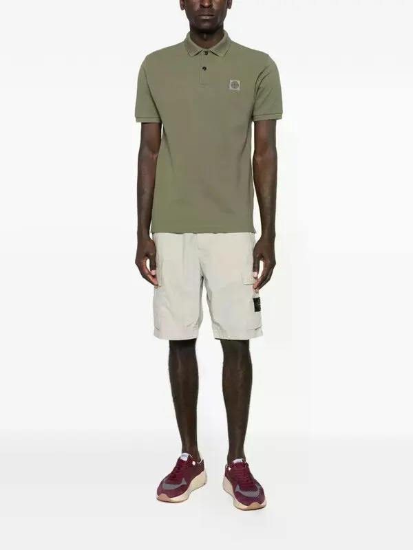Stone Island Cargo Shorts With Logo Patch - Neutrals