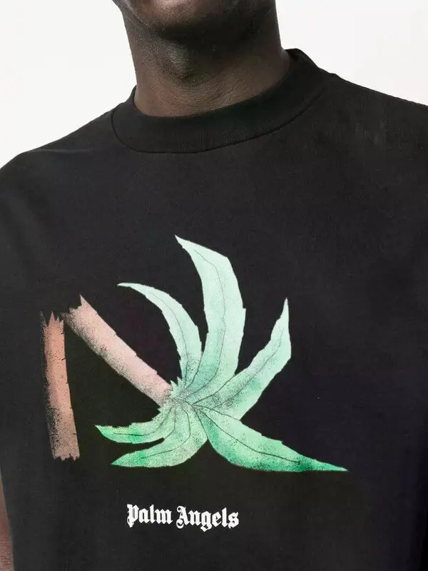 Palm Angels Broken Palm Print T-shirt - Black