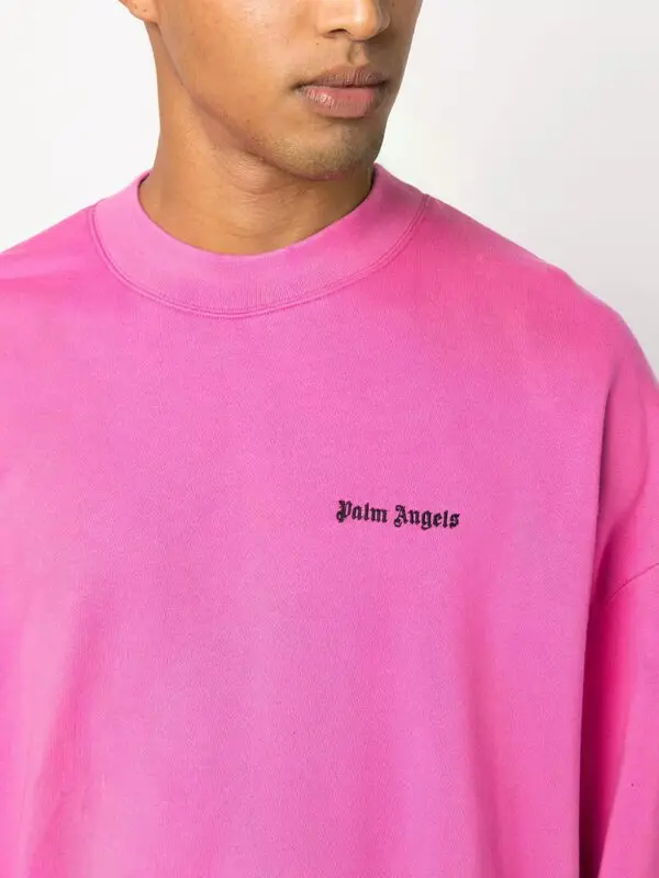 Palm Angels Logo-embroidered Cotton Sweatshirt