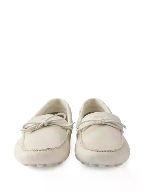 Prada Tie Detail Boat Shoes - Neutrals