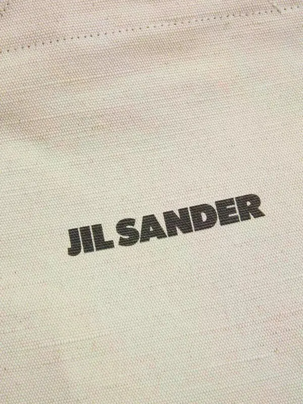 JIL SANDER Logo Printed Tote Bag With Leather Handles - Neutrals
