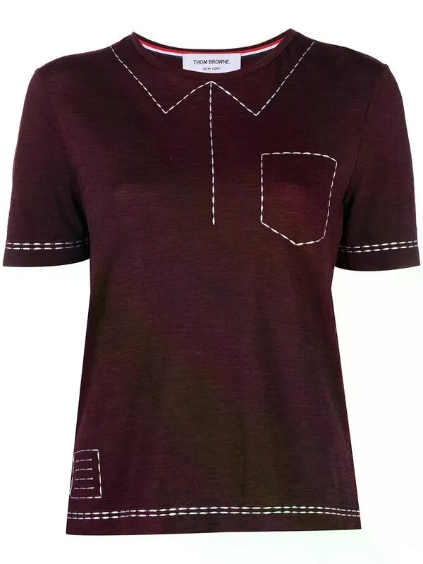 Thom Browne Trompe-l'œil Short-sleeve T-shirt - Red