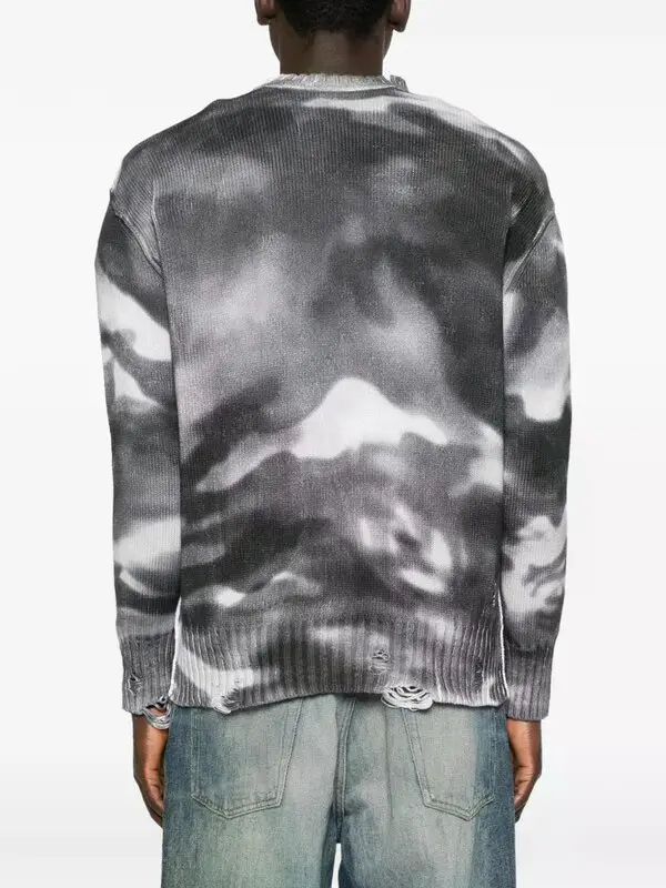 Amiri Camouflage Distressed Sweater