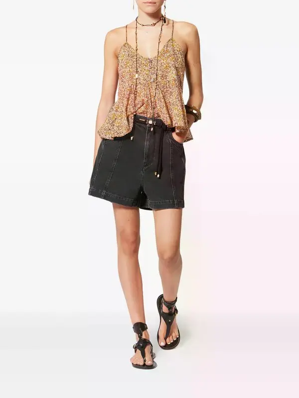 MARANT ETOILE Floral Print Spaghetti Strap Blouse