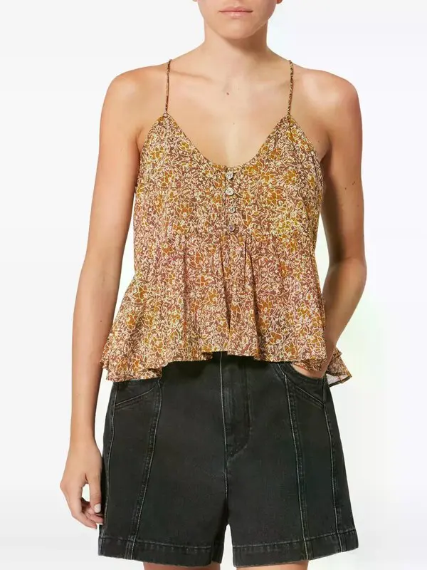 MARANT ETOILE Floral Print Spaghetti Strap Blouse