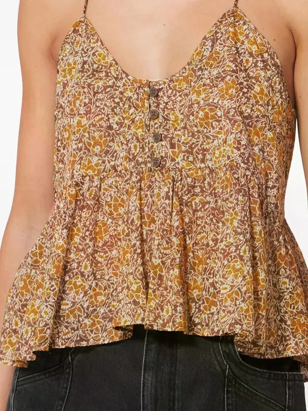 MARANT ETOILE Floral Print Spaghetti Strap Blouse