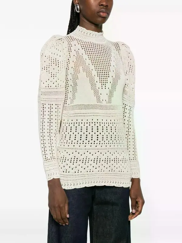 Isabel Marant Étoile Dahara Openwork Knit Top - Neutrals
