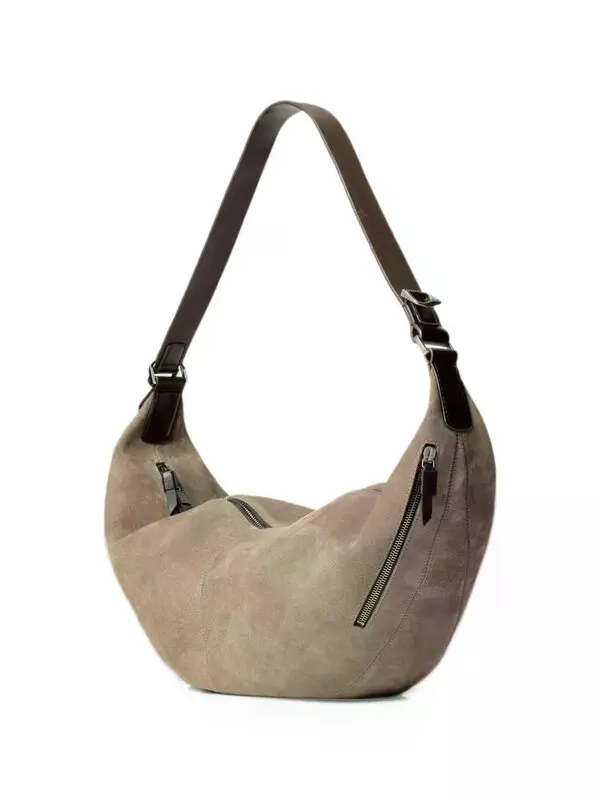 LEMAIRE Quiver Suede Shoulder Bag - Neutrals