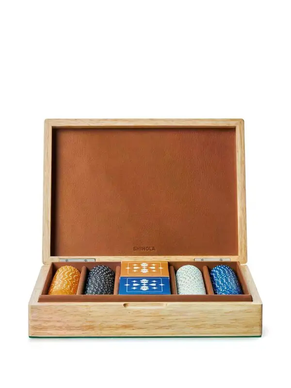 Shinola Lacquered Wood Poker Set