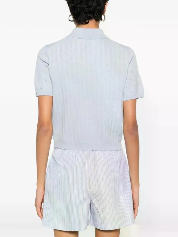 Maje Cropped Sweater With Rhinestone Embellishments - Blue