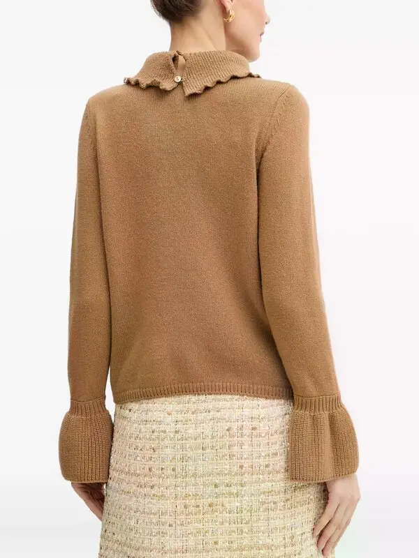 Luisa Spagnoli Ruffled Collar Knit Sweater