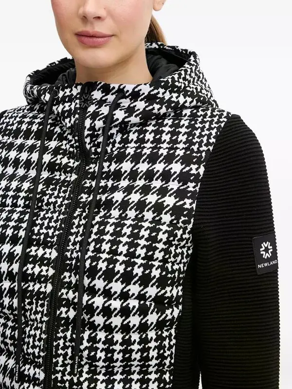 NEWLAND Houndstooth Zip-up Hooded Jacket