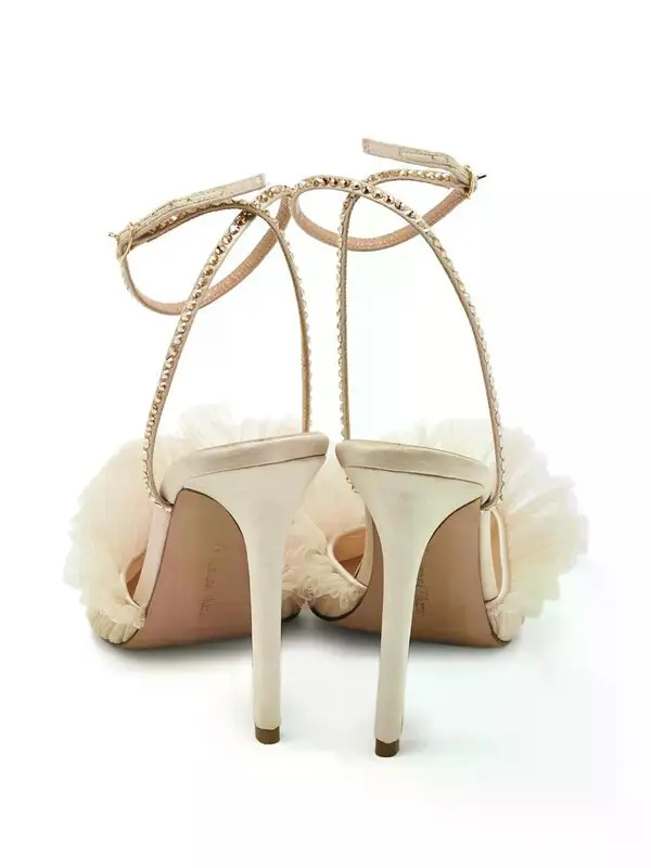 ALEXANDRE BIRMAN Kaya Lace Ankle-strap Pumps - Neutrals