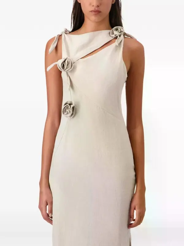 Coperni Rosette Knotted Maxi Dress - Neutrals
