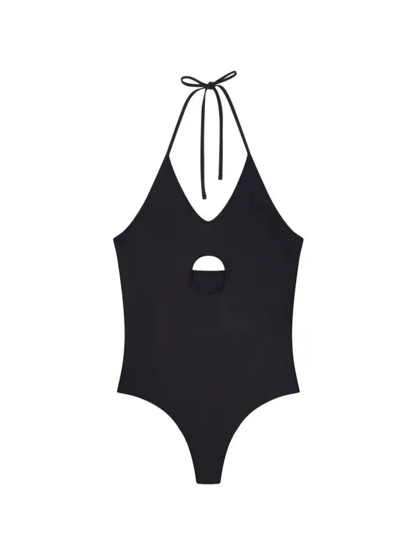 Coperni Halterneck Cut-out One-piece Swimsuit - Brown