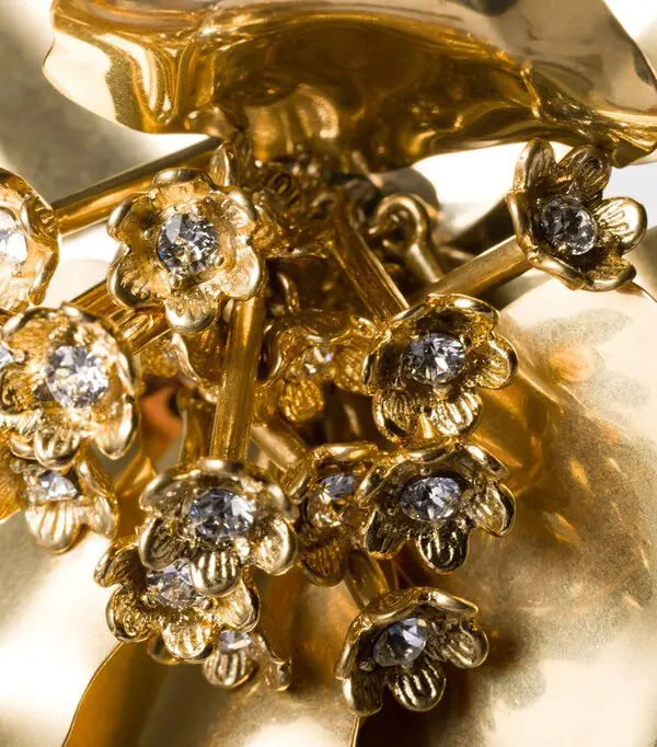 Miu Miu Floral Bouquet Brooch - Metallic