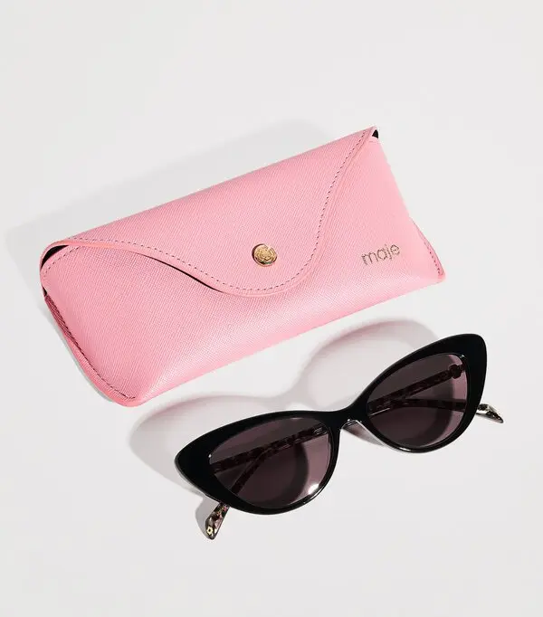 Maje Acetate Cat Eye Sunglasses - Black