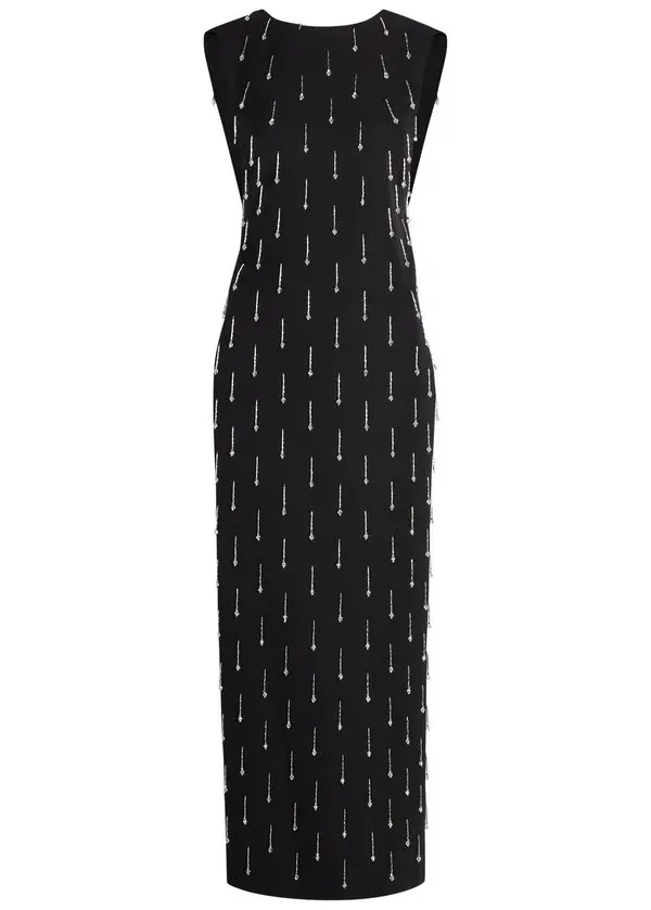 ARMARIUM Mina Crystal-embellished Wool Midi Dress - Black