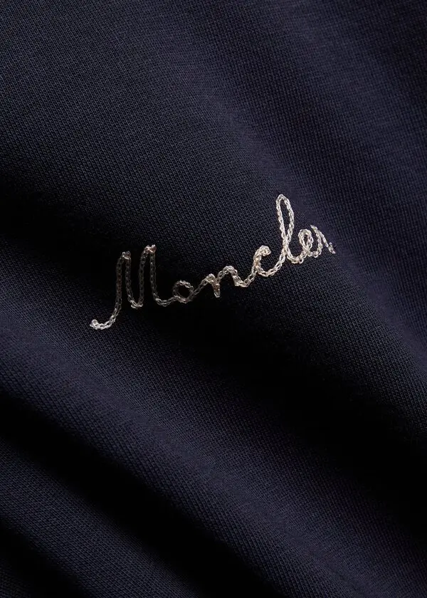 Moncler Logo-embroidered Cotton-blend Sweatshirt - Navy