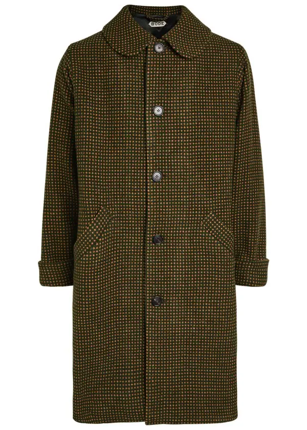 BODE Polka Dot Jacquard Wool Coat