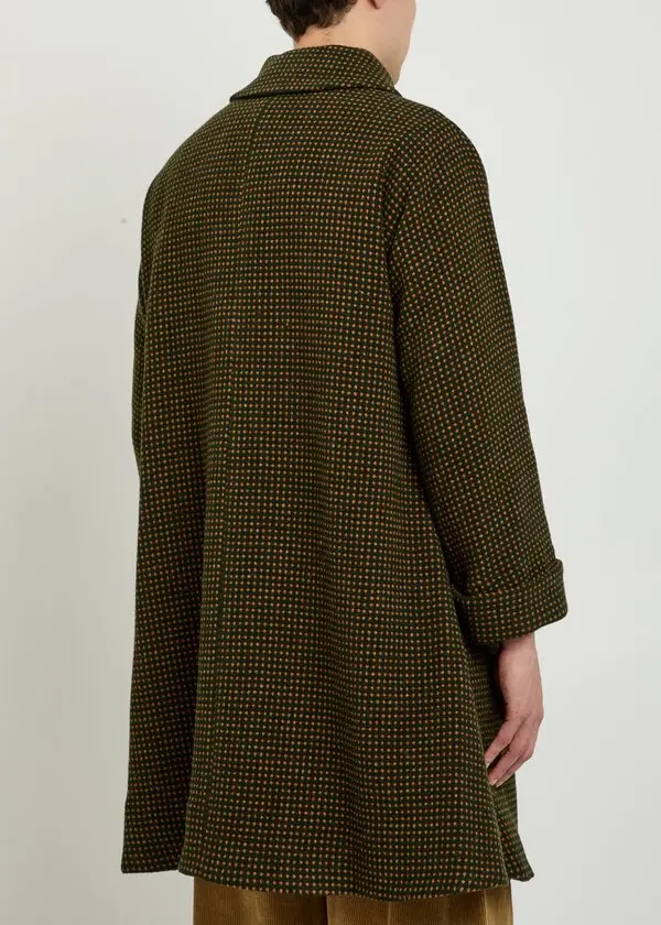 BODE Polka Dot Jacquard Wool Coat