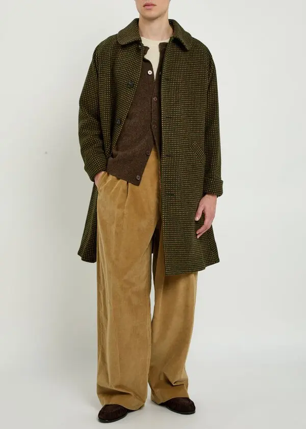 BODE Polka Dot Jacquard Wool Coat