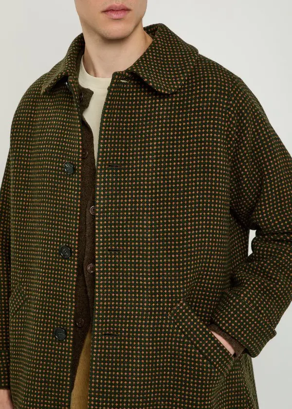 BODE Polka Dot Jacquard Wool Coat