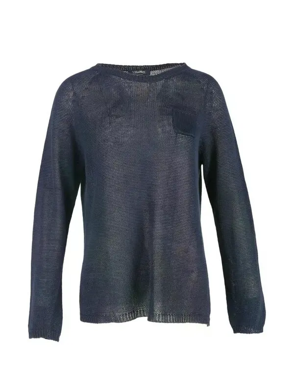 Max Mara Cotton Patch Pocket Sweater - Blue